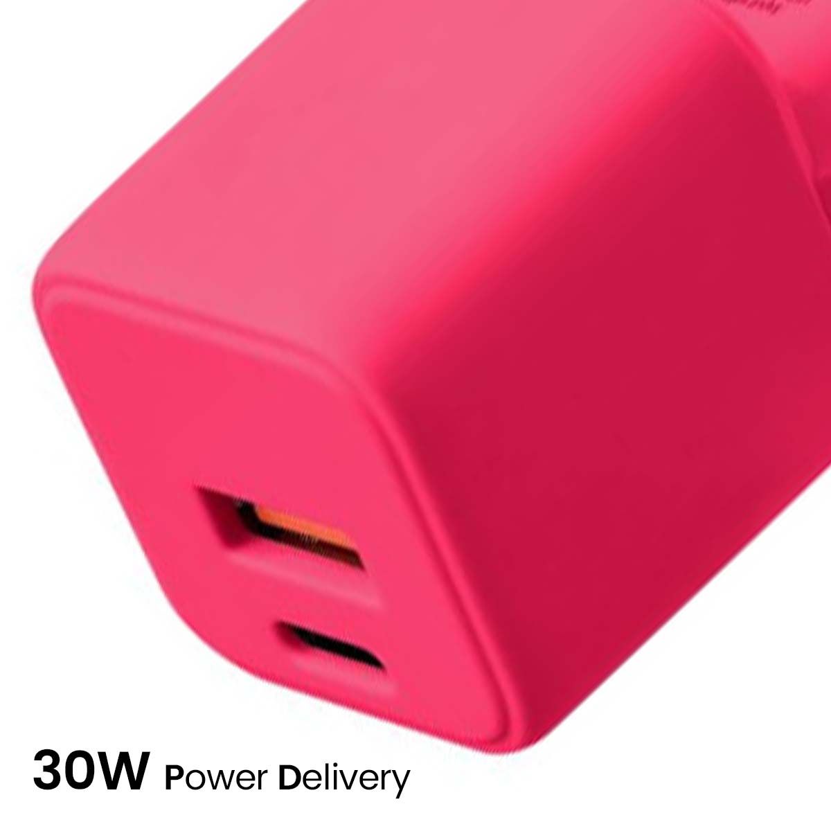 Chargeur Gan Secteur Double Port Usb 18w Qc Et Usb-c 30w Pd Rouge ...